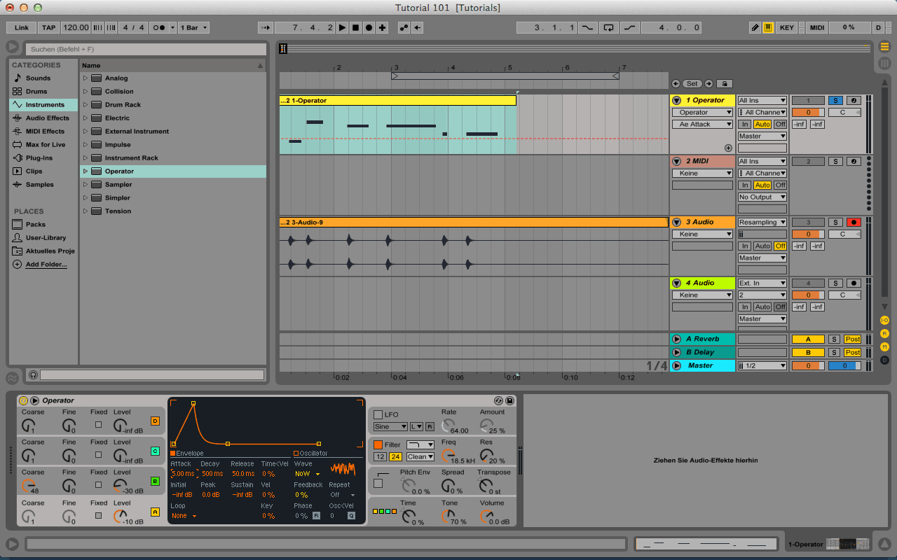 SOS Tutorial 101 Ableton Live - Hi-Hats und Shaker mit Operator (Patch) - School Of Sound