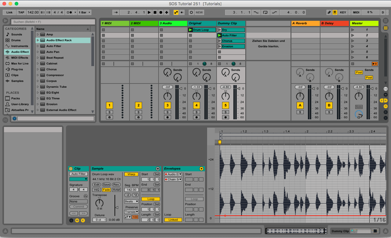 SOS Tutorial 251 Ableton Live - Effekte triggern mit Dummy Clips - School Of Sound