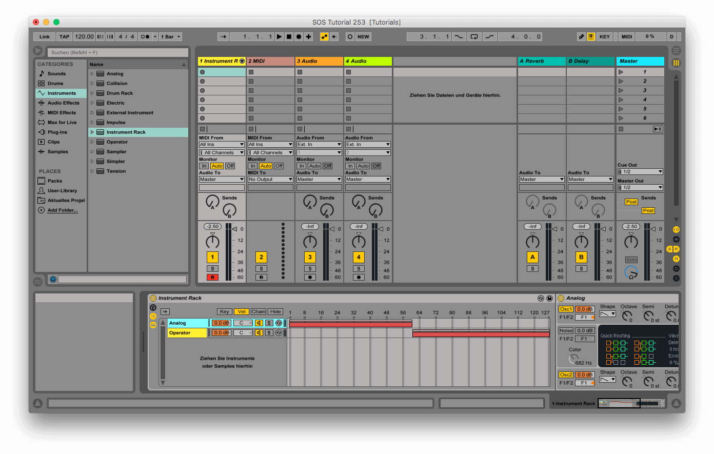 SOS Tutorial 253 Ableton Live - Effekt-Racks Zonen - School Of Sound